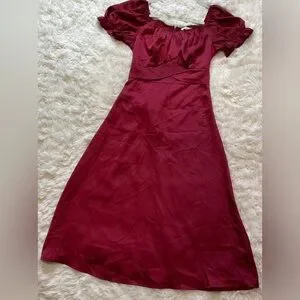 kirundo | Dresses | Burgundy Babydoll Midi Party Dress Gown Whimsigoth ...